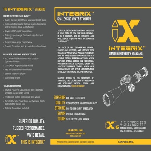 Brochure | Integrix iX6 4.5-27x56 | Optics Trade | PDF