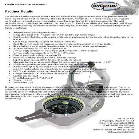 Brochure kompas brunton 5010 | PDF