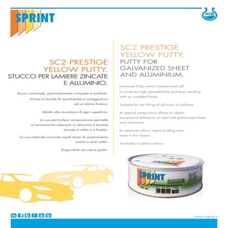 SC2 PRESTIGE YELLOW PUTTY - Stucco per lamiere zincate ed alluminio ...