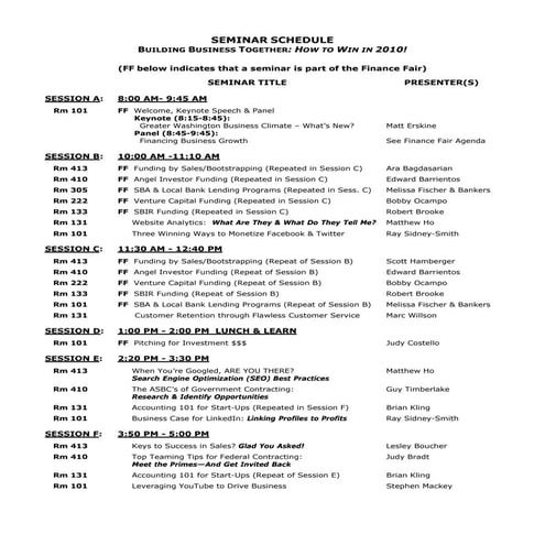 Brochure seminar agenda | PDF