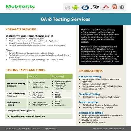 QA and Testing Brochure | PDF