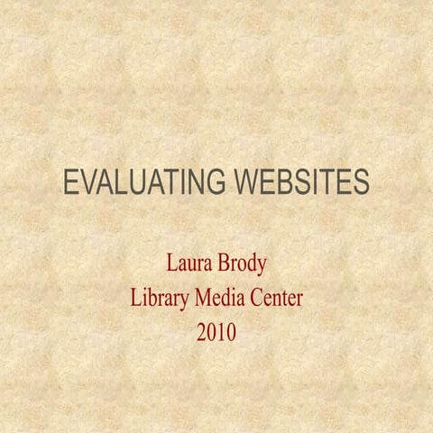 Website evaluation checklist | PDF