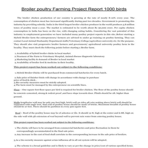 Poultry project report | PDF
