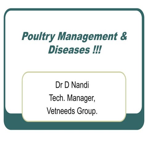 Poultry management & diseases | PPT
