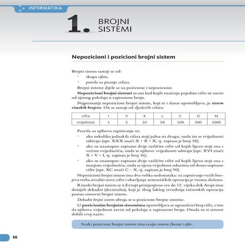 brojni-sisitemi-skripta.pdf(Nepoziconi i pozicioni brojni sistem) | PDF