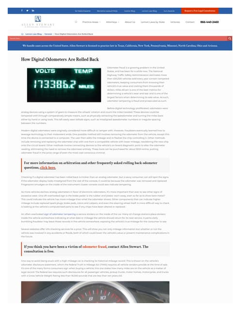 Odometer Car in Hawaii | PDF