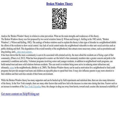 Broken Window Theory | PDF