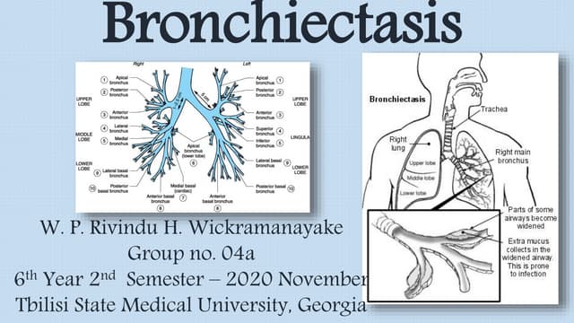 Bronchiectasis and Physiotherapy Management | PDF