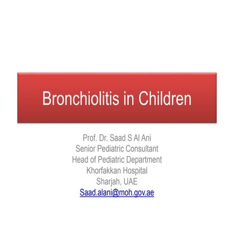 Bronchiolitis in children | PPTX