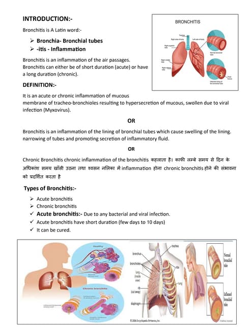 BRONCHITIS in medical surgical nursing lesson plan | PPT