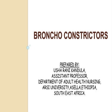 Bronchoconstrictor Drugs | PPTX