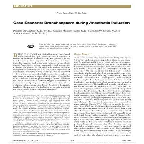 Management of intraoperative bronchospasm | PDF