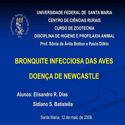 Bronquite infecciosa e newcastle | PPT