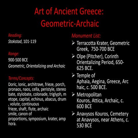 Bronze age and archaic upload | PPTX