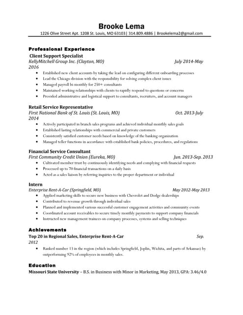 Benji Resume (1) completed | ODT | Business Banking & Finance | Business