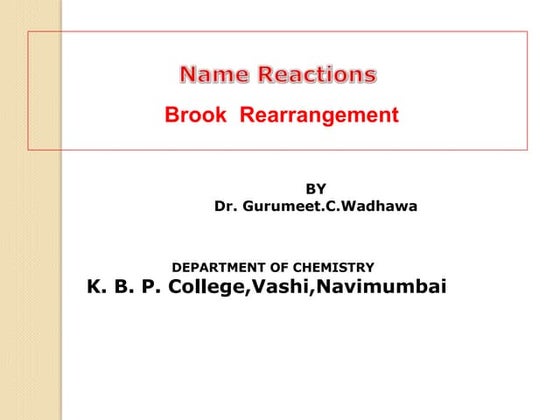 Brook rearrangement | PPTX