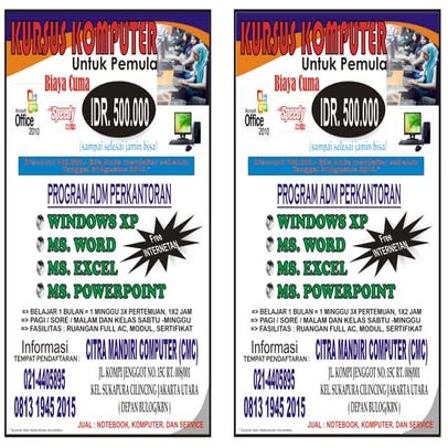 Contoh Brosur Kursus Komputer - Perumperindo.co.id