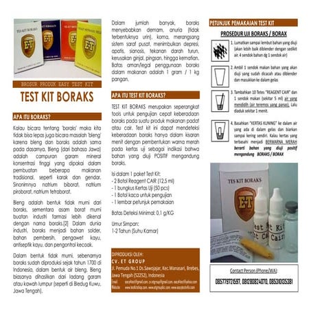 Brosur test kit boraks | PDF