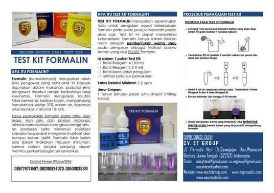 Brosur test kit boraks | PPT
