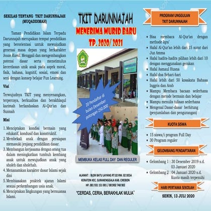 Brosur tk darunnajah 2020 2021 | PDF