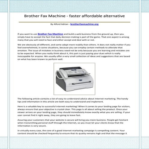 Brother fax machine | PDF