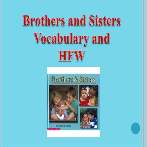 Brothers and Sisters Vocabulary | PPT