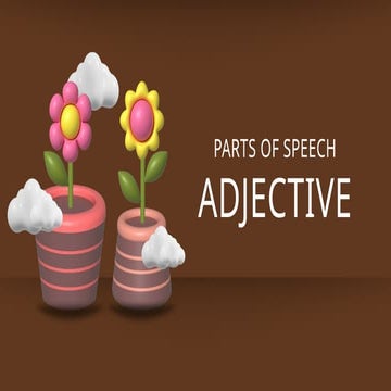Brown 3D Gradient English Parts of Speech Adjective Educational ...