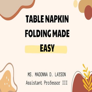 Table Napkin Folding | PPTX