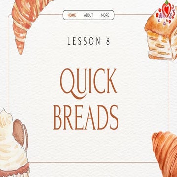 Power point presentation of the lesson: Quick Breads | PDF
