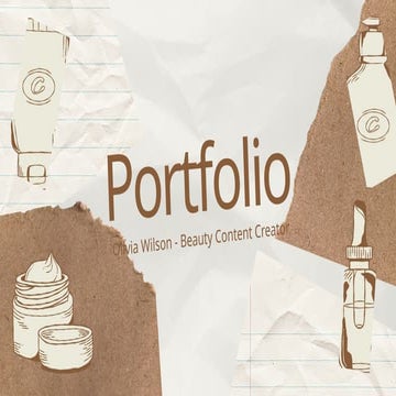 Brown and Beige Paper Scrapbook Beauty Content Creator Portfolio ...