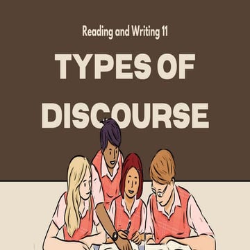 Brown and Beige Simple English Reading and Writing Types of Discourse ...