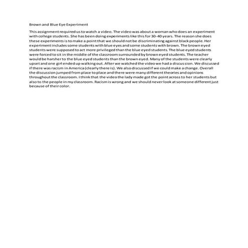 Brown and blue eye experiment | PDF