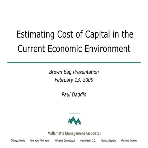 Estimating Cost of Capital in the Current Environment | PPT | Free Download