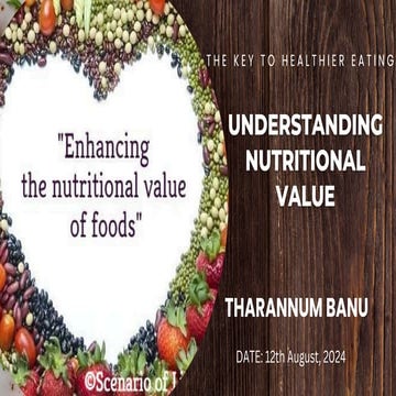 Understanding Nutritional Value Healthy Diet Food | PDF