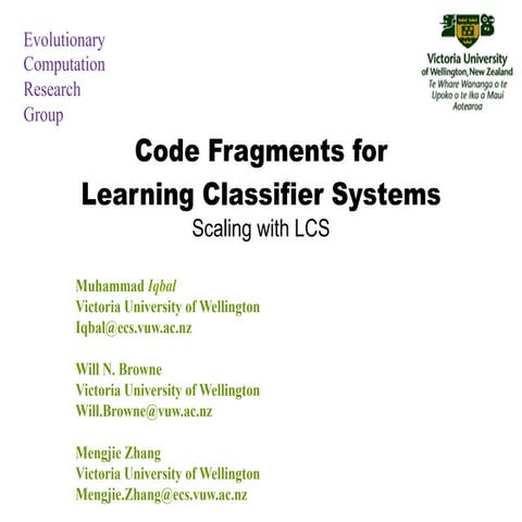 Automatically Defined Functions For Learning Classifier Systems Ppt 8191