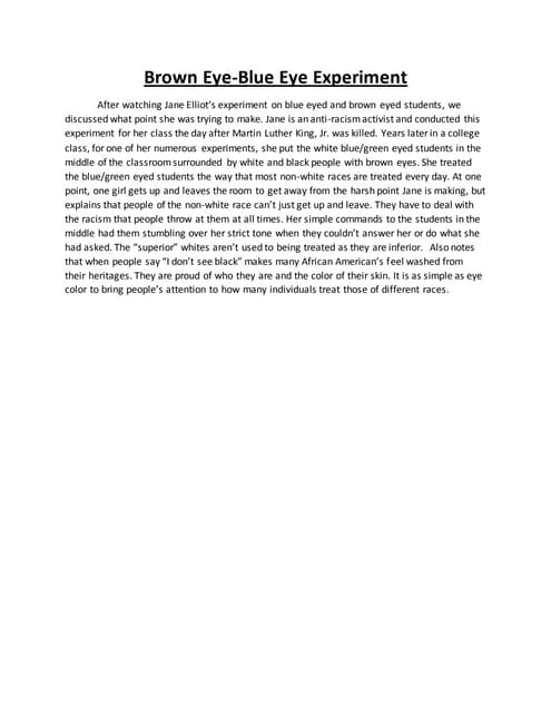 Eye experiment | PDF