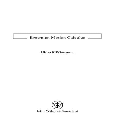 Brownian motion calculus | PDF