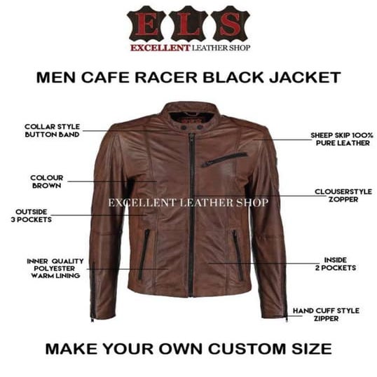 MEN CAFE RACER BROWN JACKET | PDF