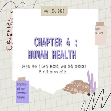 SCIENCE DLP Form 2 chapter 4 Human health notes | PDF