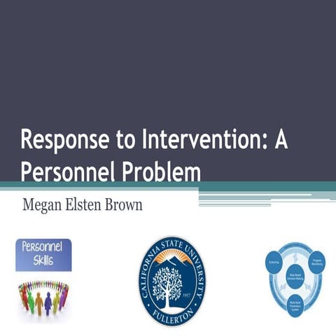 Response to Intervention: A Personal Problem | PPT