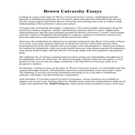 Brown University Essays.pdf | Geography | Science