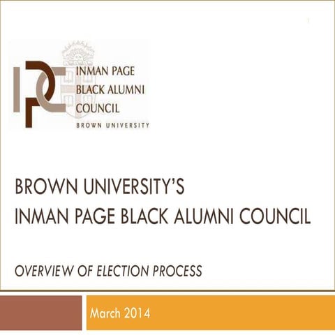 Brown Univ Inman Page Council Election Overview | PPT