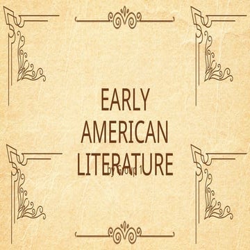 North american literature | PPTX