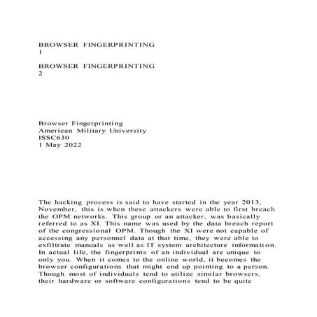 BROWSER FINGERPRINTING | DOCX