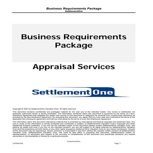 Business Requirements Package | PDF