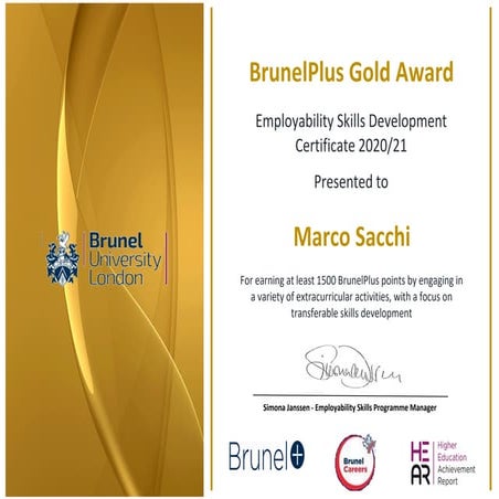 Brunel Plus Gold Award | PDF