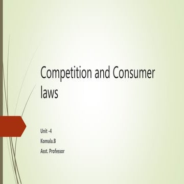 competition and Consumer Laws | PPTX
