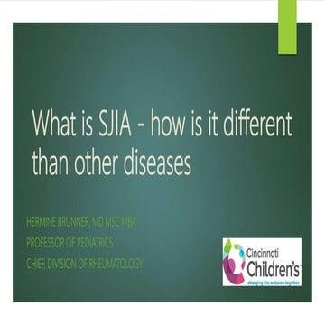 What is SJIA - How is it different than other diseases - Dr. Hermine ...