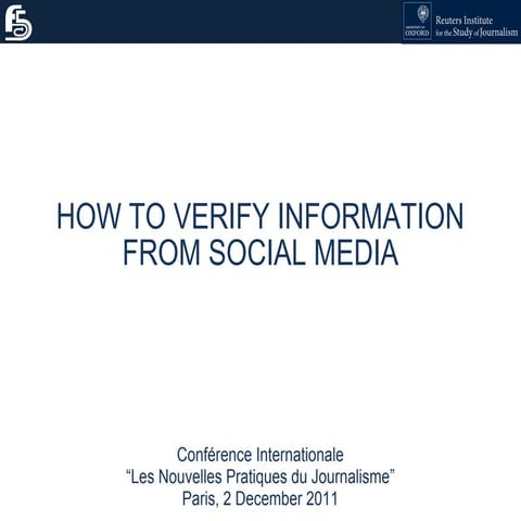 How to verify information from social media | PPT
