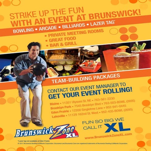 Meetings and Events at Brunswick Zone XL | PDF